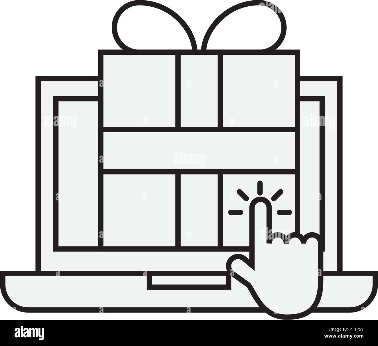 laptop computer gift box clicking Stock Vector Image & Art - Alamy