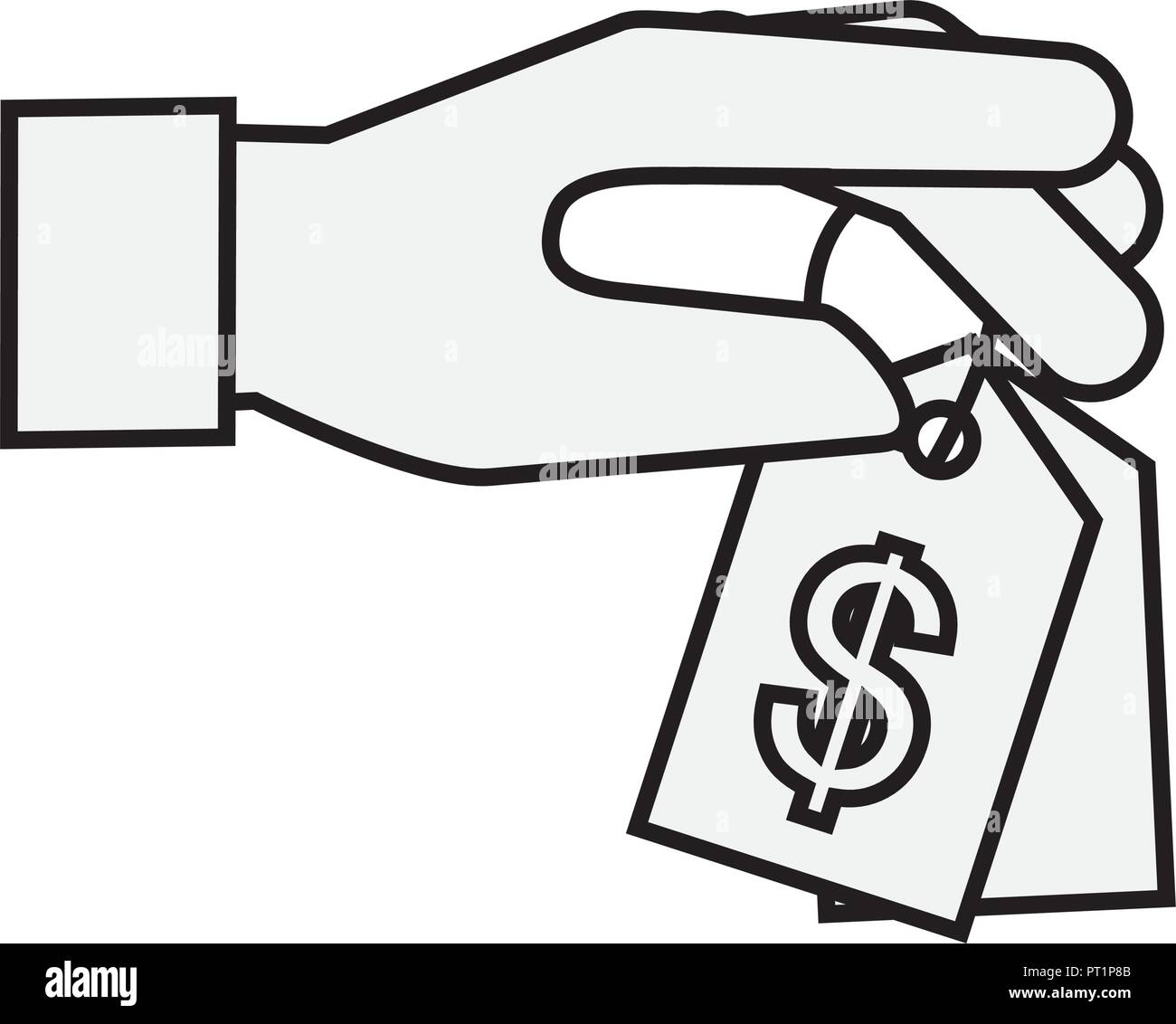 Hand holding price tag Stock Vector Images - Alamy
