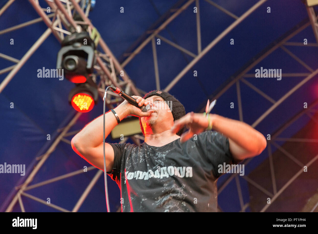 KIEV, UKRAINE - JULY 05, 2018: Ukrainian hip hop band TNMK and Fozzi ...