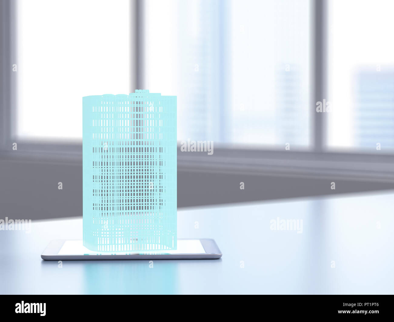 Hologram building digital tablet desk hi-res stock photography and ...