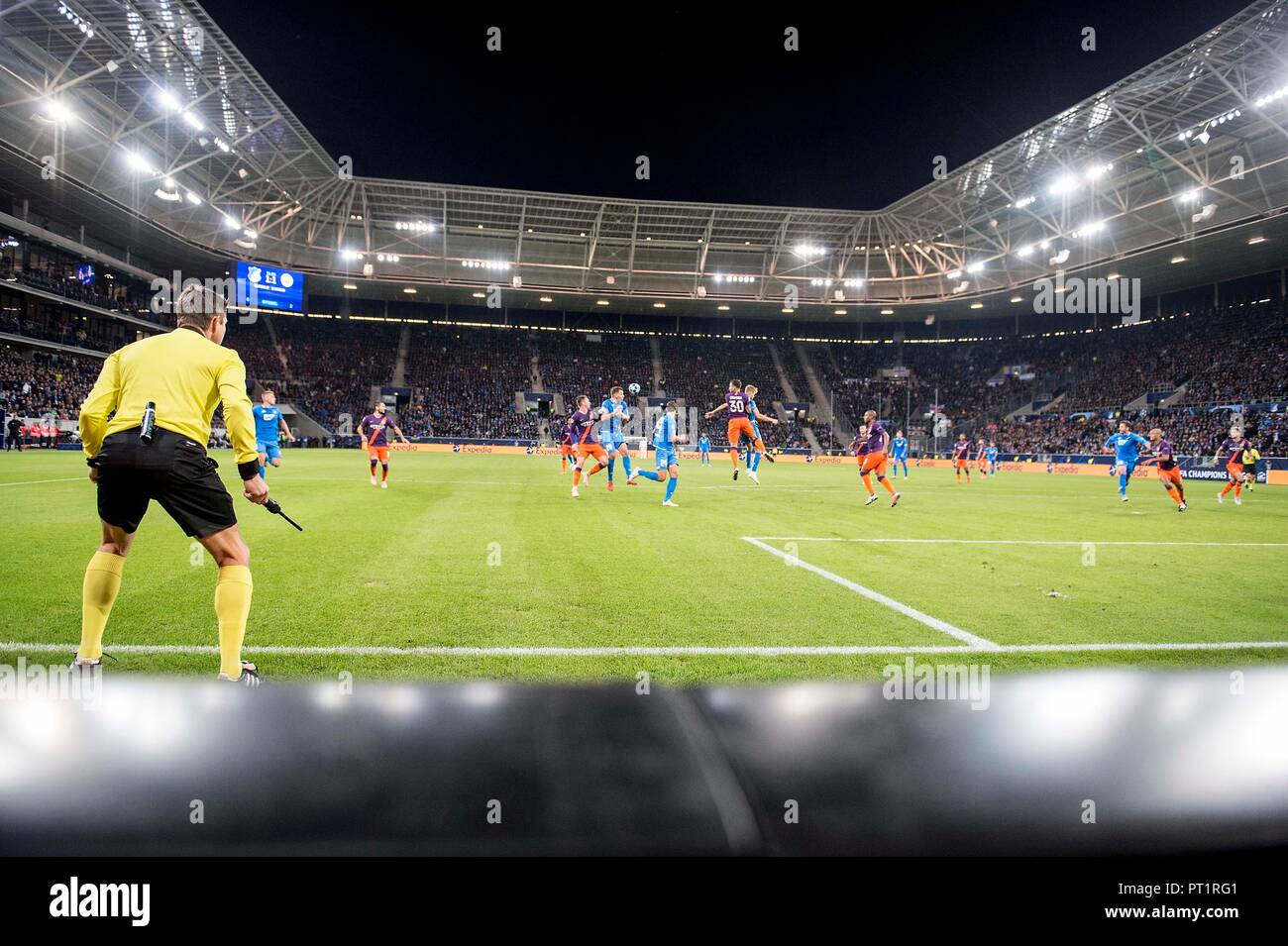 Football soccer horizontal landscape pitch field of view overview hi ...