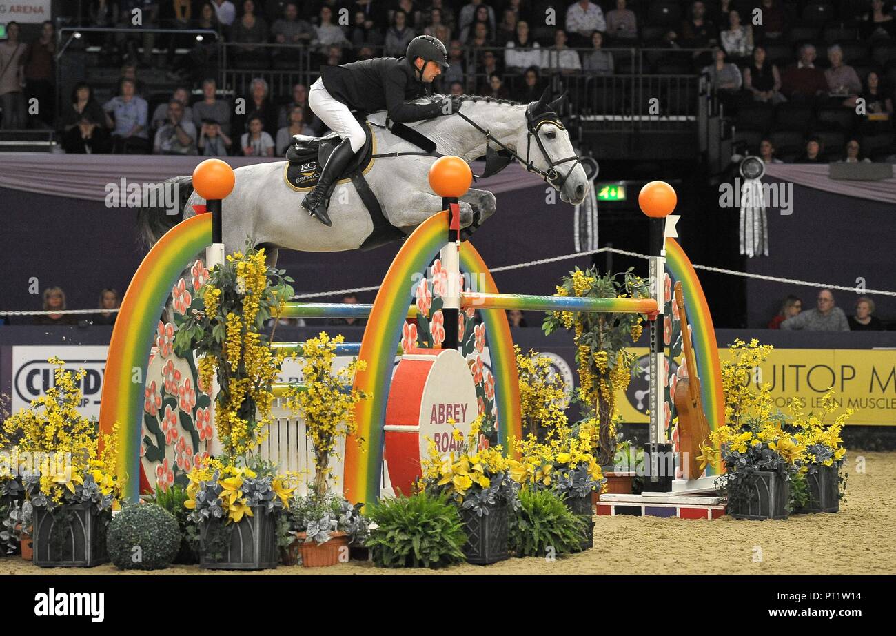 Birmingham, UK. 5th October 2018. Karel Cox (BEL) riding "Chalino Z ...