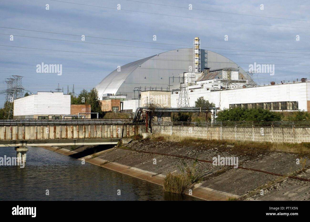 Kiev, Ukraine. 5th Oct, 2018. A view of the New Safe Confinement arch ...