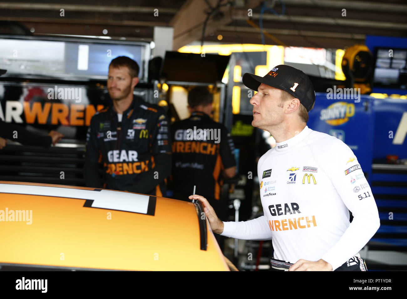 Dover, Delaware, USA. 5th Oct, 2018. Jamie McMurray (1) hangs out in ...