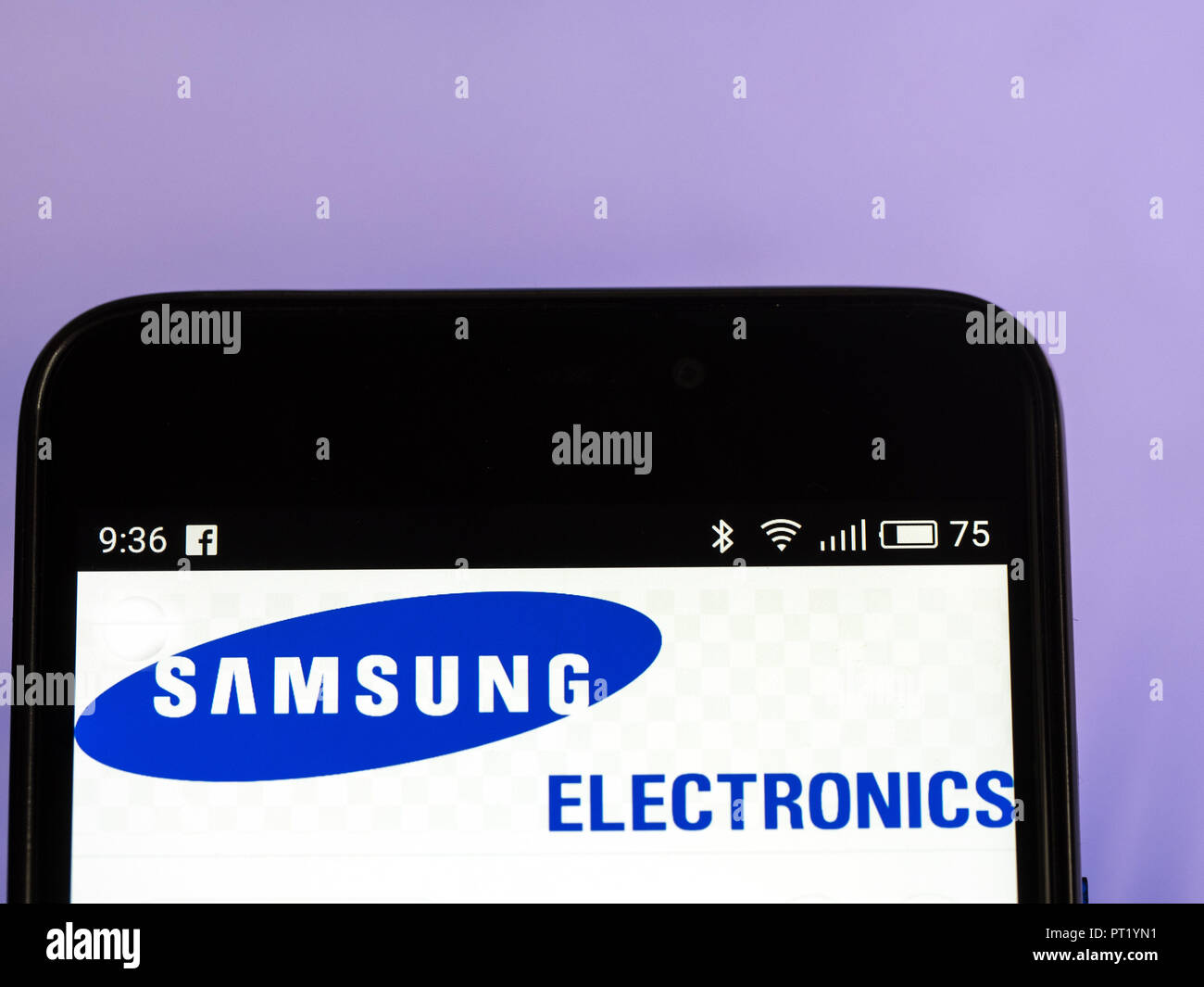 September 27, 2018 - Kiev, Ukraine - Samsung logo seen displayed on ...