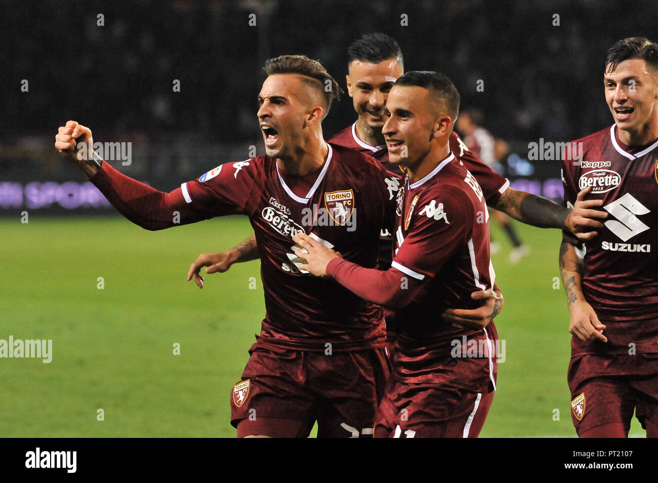 Turin, Italy. 05th Oct, 2018. Vittorio Parigini (Torino FC) and ...