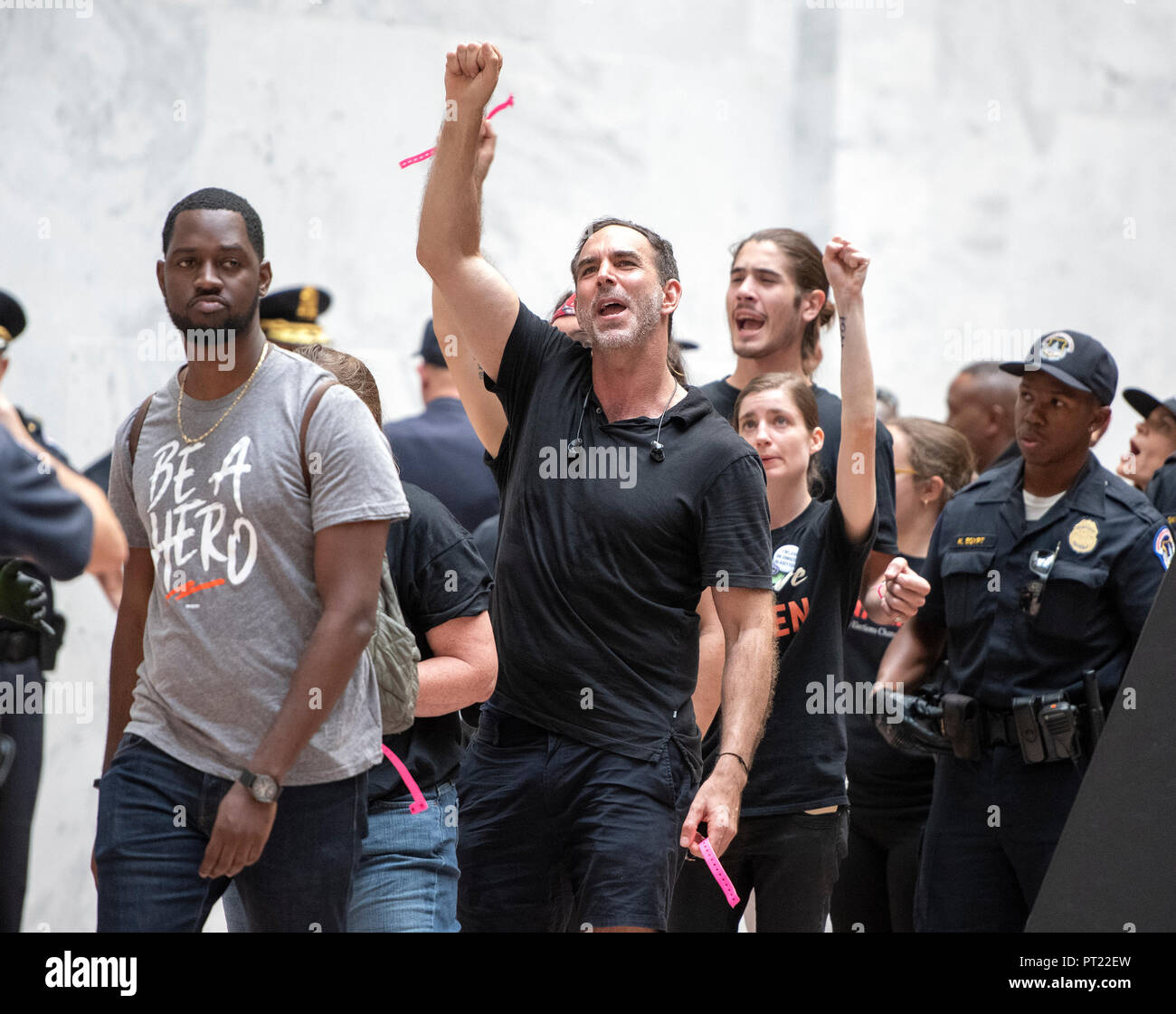Protestors in the Atrium of the Hart Senate Office Building in ...