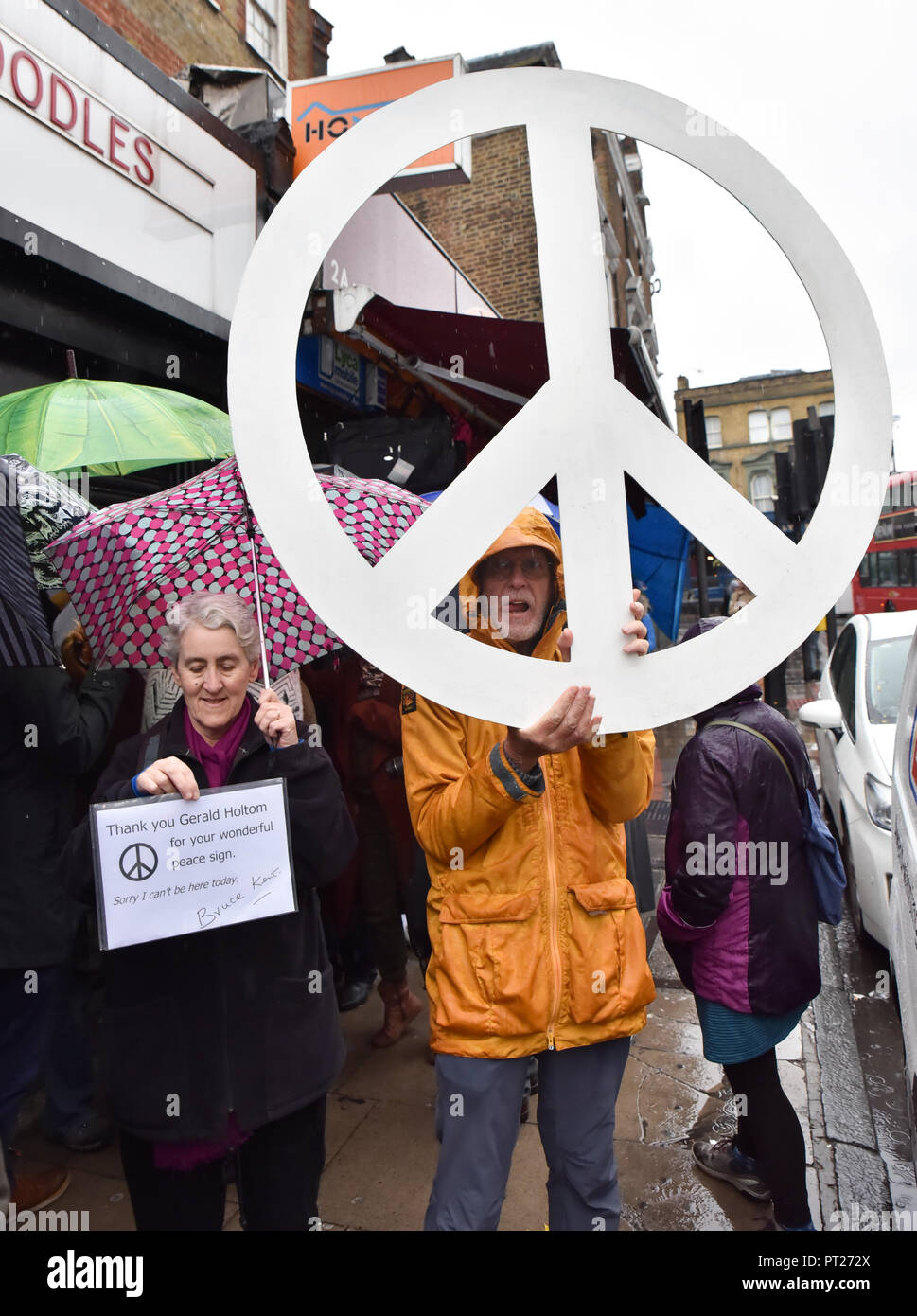 3 Blackstock Road, London, UK. 6th October 2018. People commemorate ...