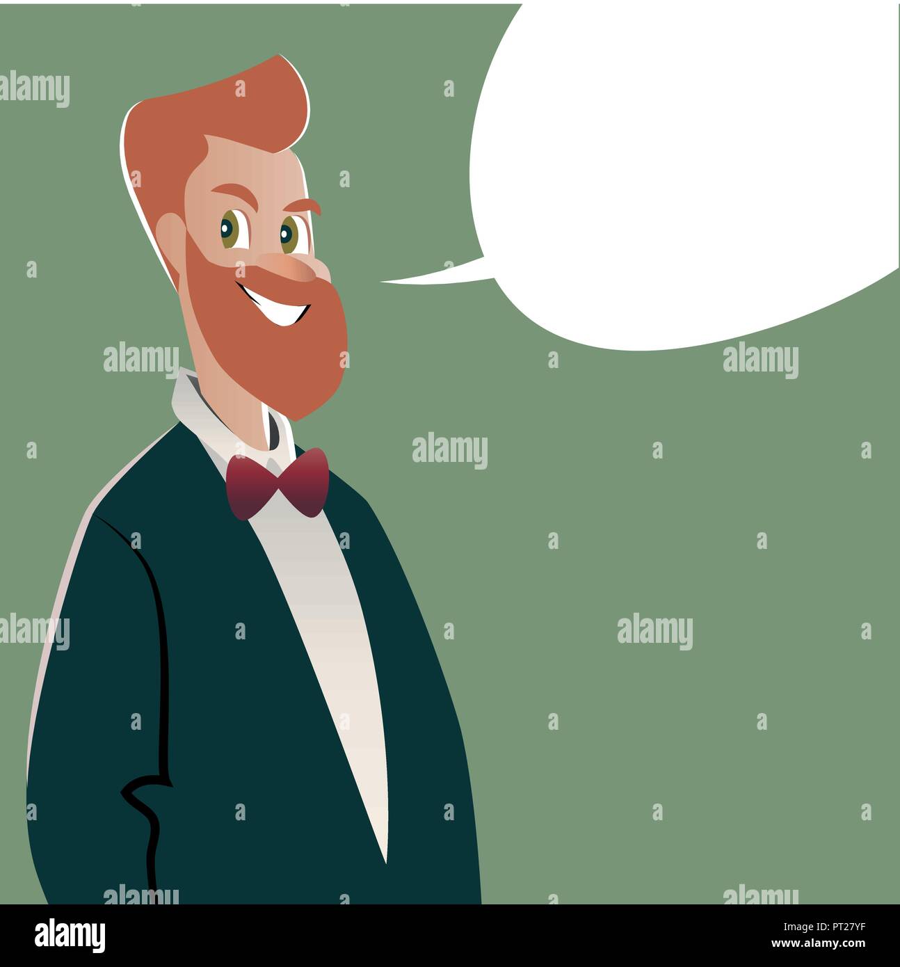 Businessman and empty speech balloon. Cartoon style Stock Vector Image ...