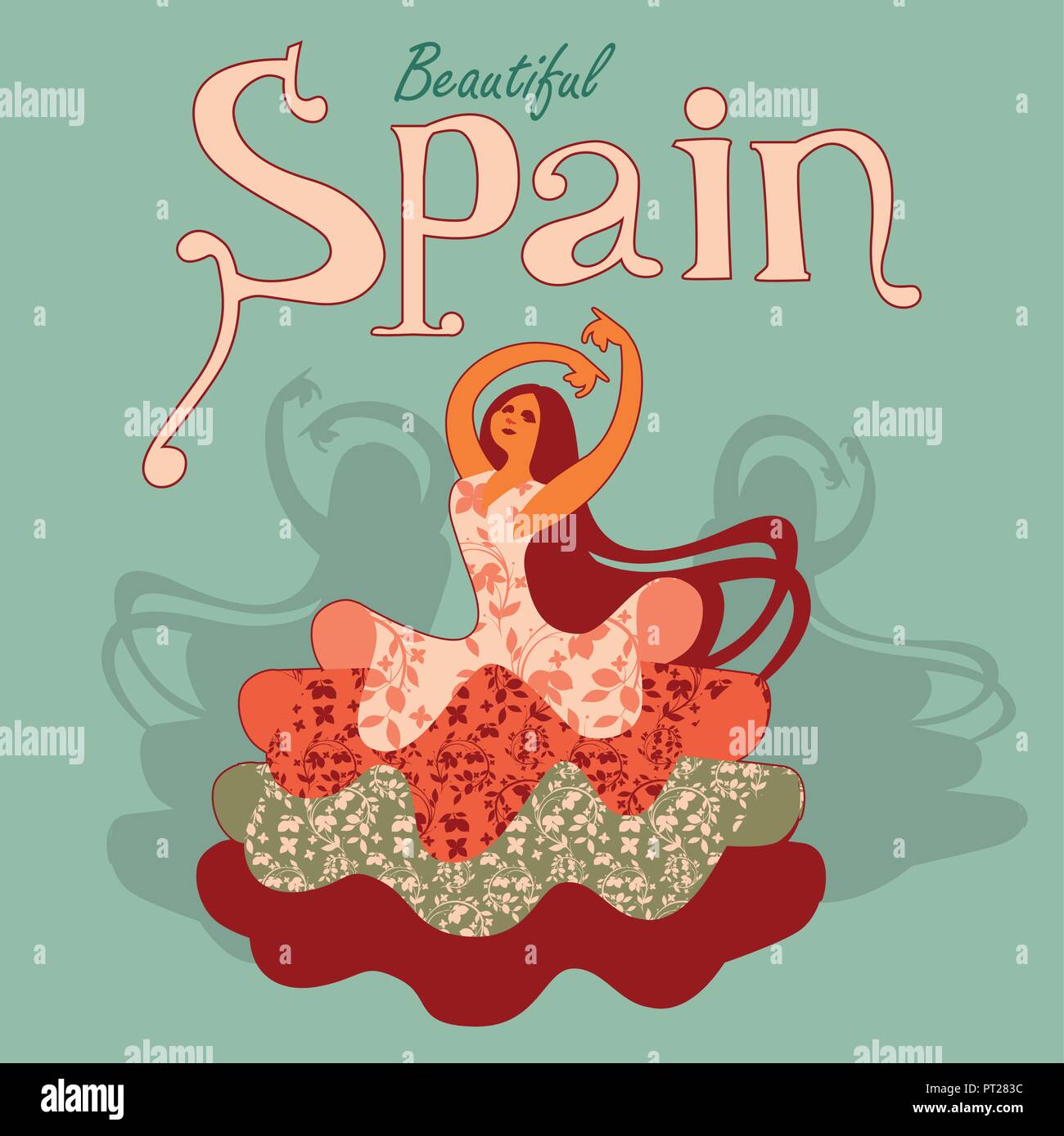 Spanish flamenco dancer. Vector Illustration Stock Vector Image & Art ...