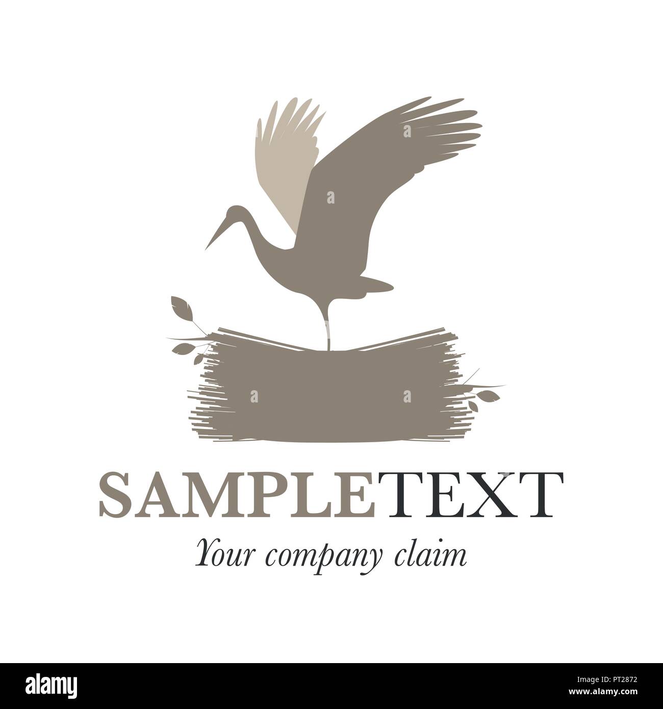 Stork on a nest. Vector Illustration. Good for logo Stock Vector Image ...