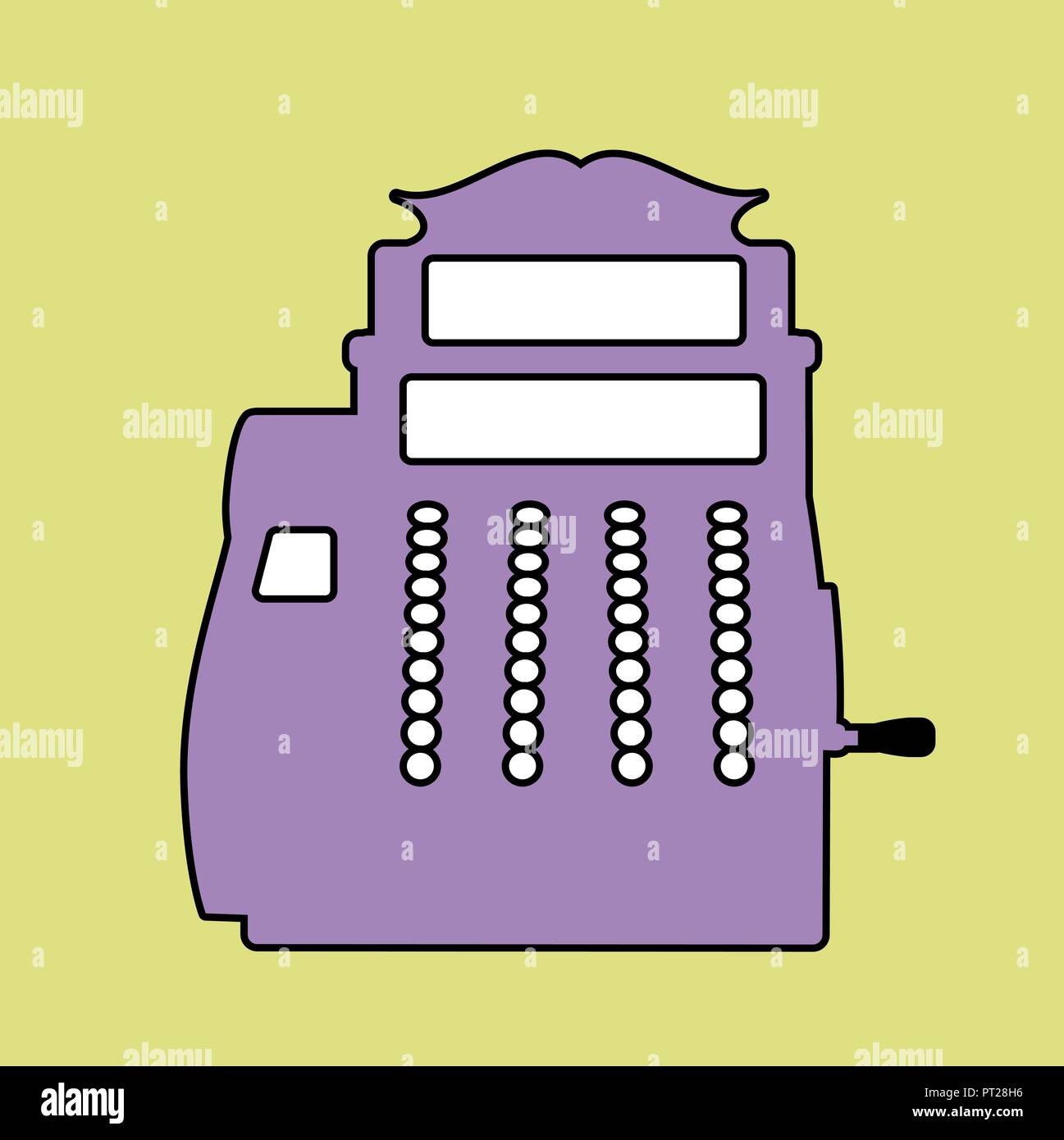 Logo style retro outlines. Cash register. Till. Vector Illustration ...