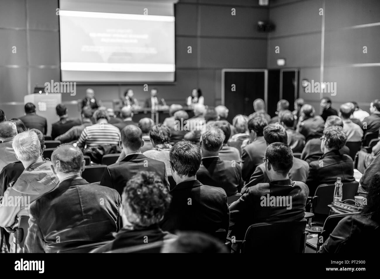 Business speaker giving a talk at business conference event Stock Photo ...