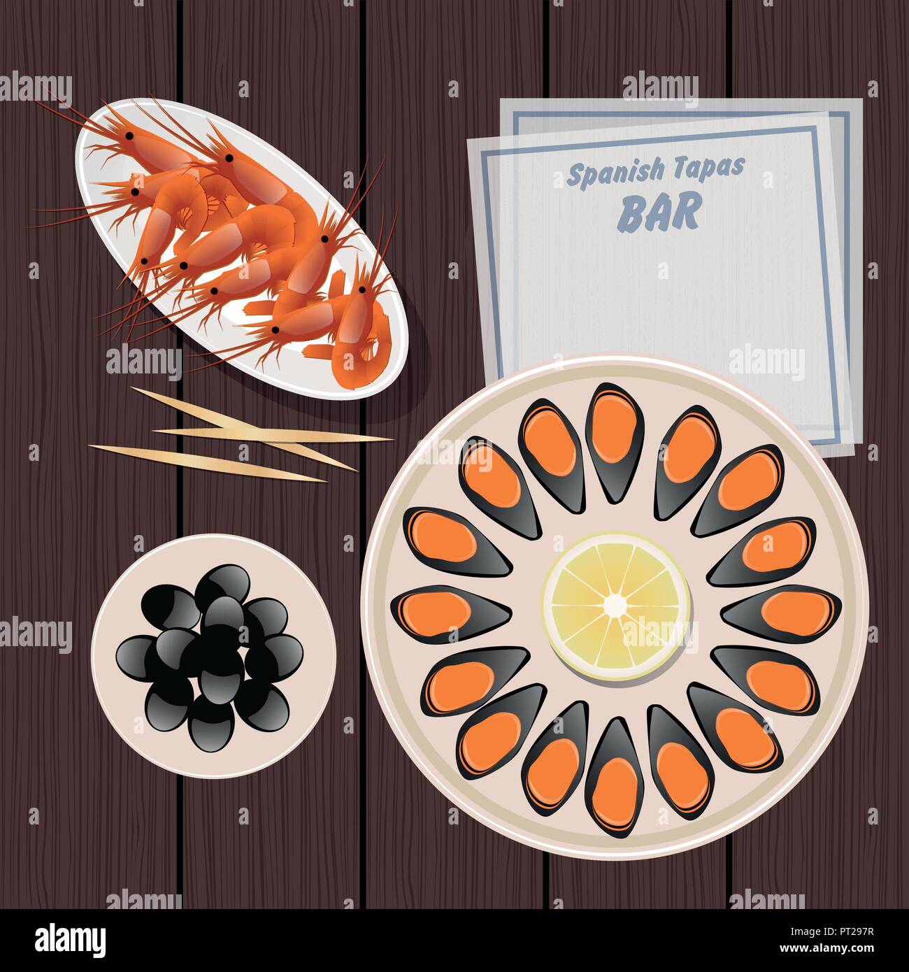 Tapas vector vectors hi-res stock photography and images - Alamy