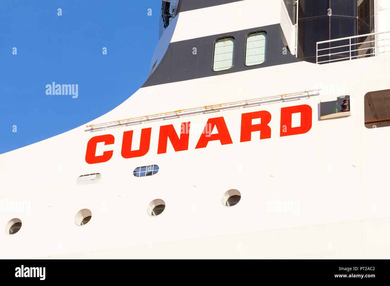 The Cunard name adorns the cruise liner Queen Mary 2 whilst it was ...