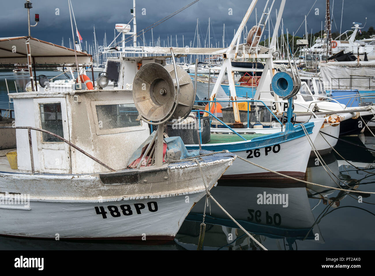 Croatia, Vrsar, fishing boats in the harbor Stock Photo - Alamy