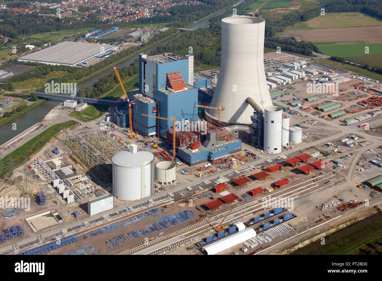 Aerial view, Datteln, power station EON Datteln IV, EON, Ruhr area ...