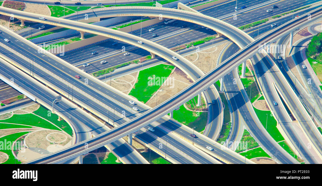 Dubai road network aerial hi-res stock photography and images - Alamy