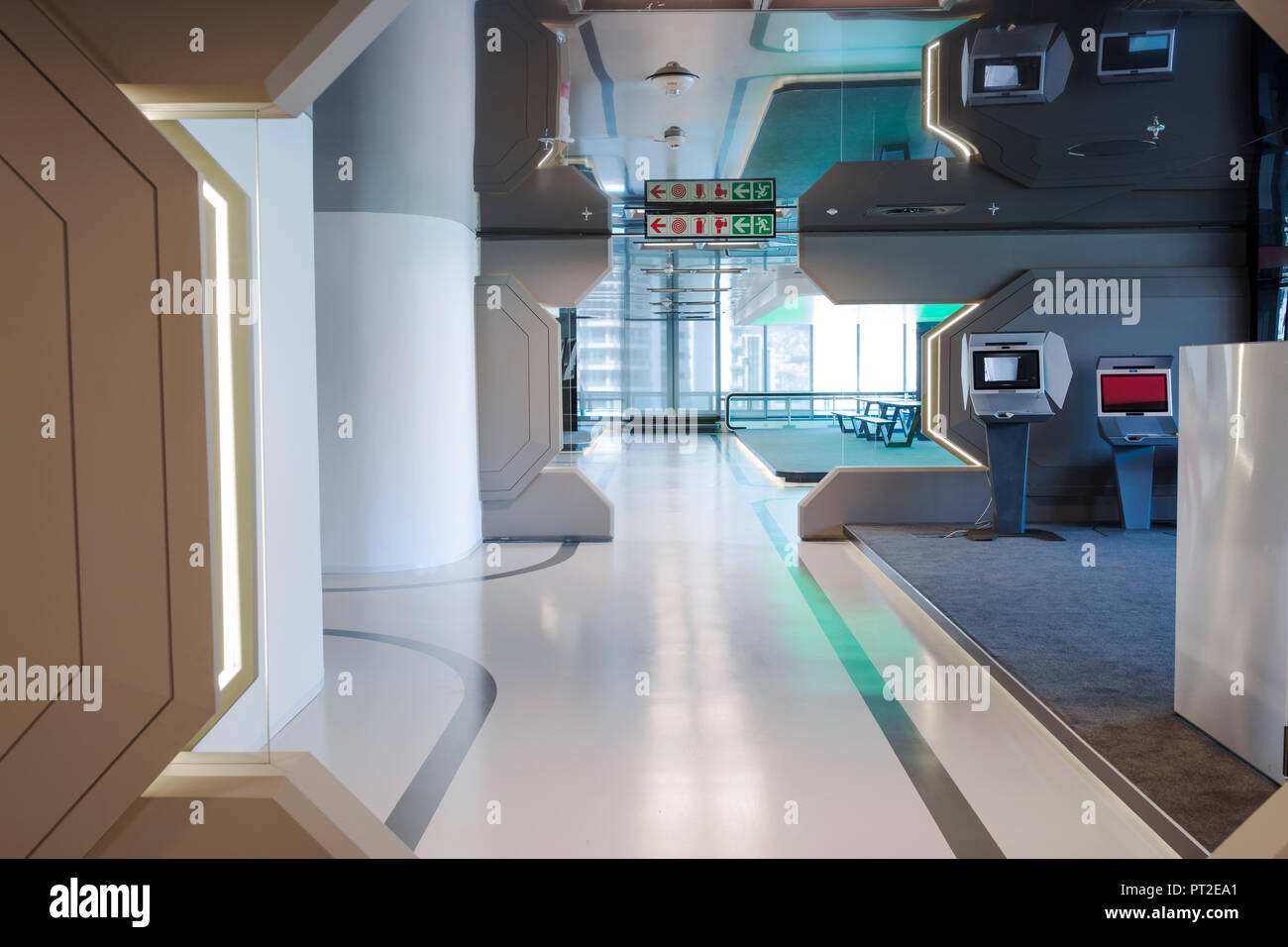 Corridor in a futuristic office Stock Photo - Alamy
