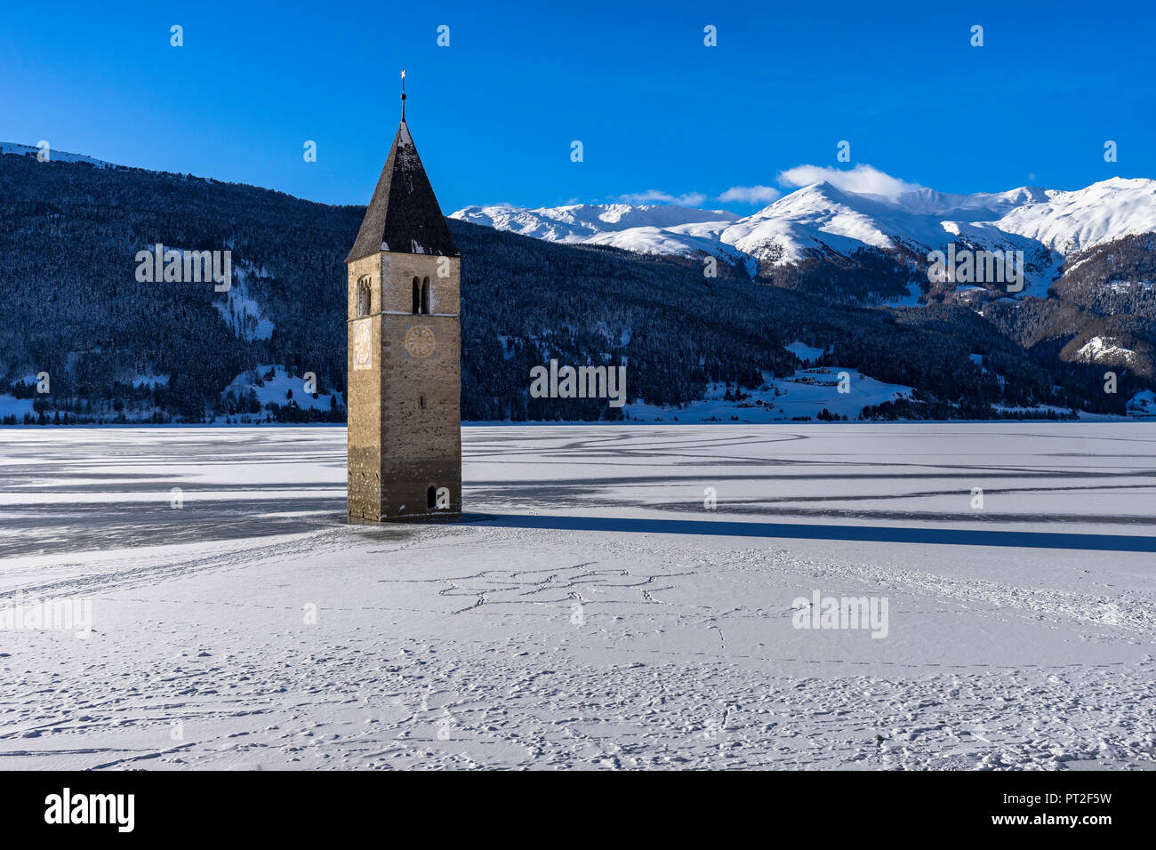 Reschensee winter hi-res stock photography and images - Alamy