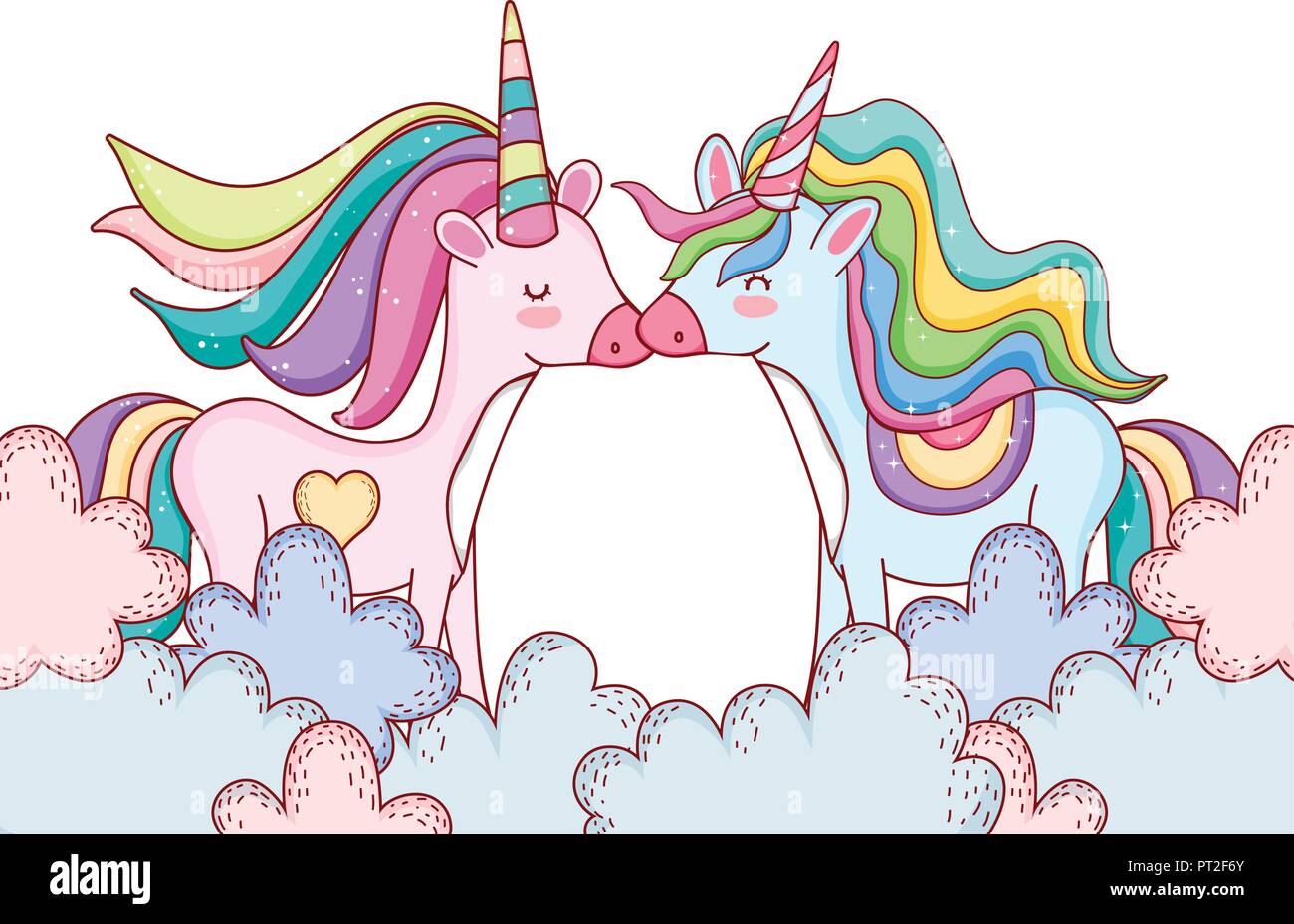 Unicorns on clouds Stock Vector Image & Art - Alamy