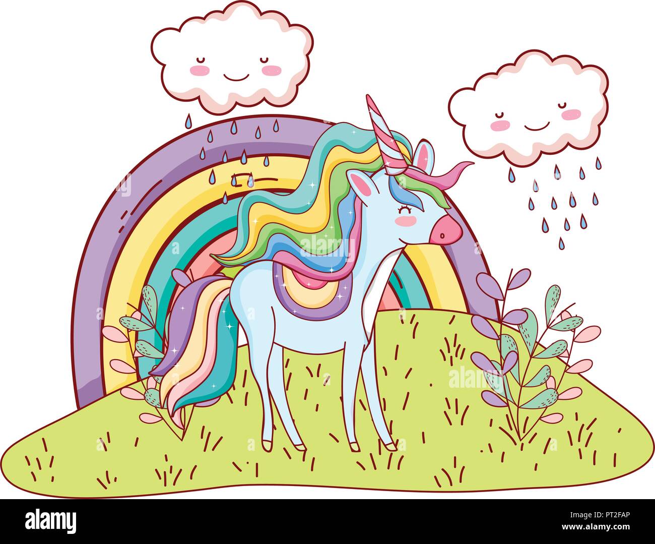 Unicorn fantasy cartoon Stock Vector Image & Art - Alamy