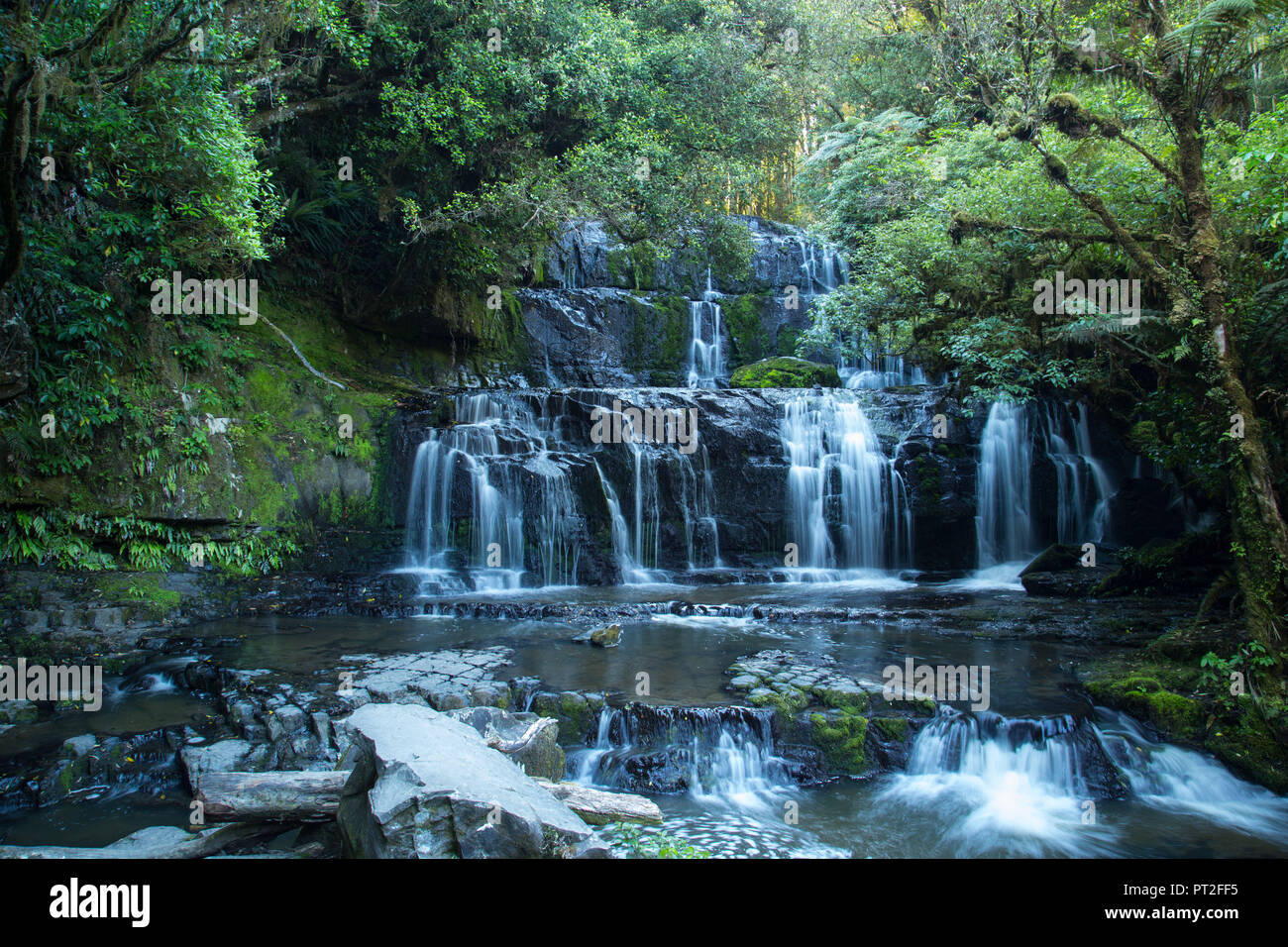 Purakaunui waterfall hi-res stock photography and images - Alamy