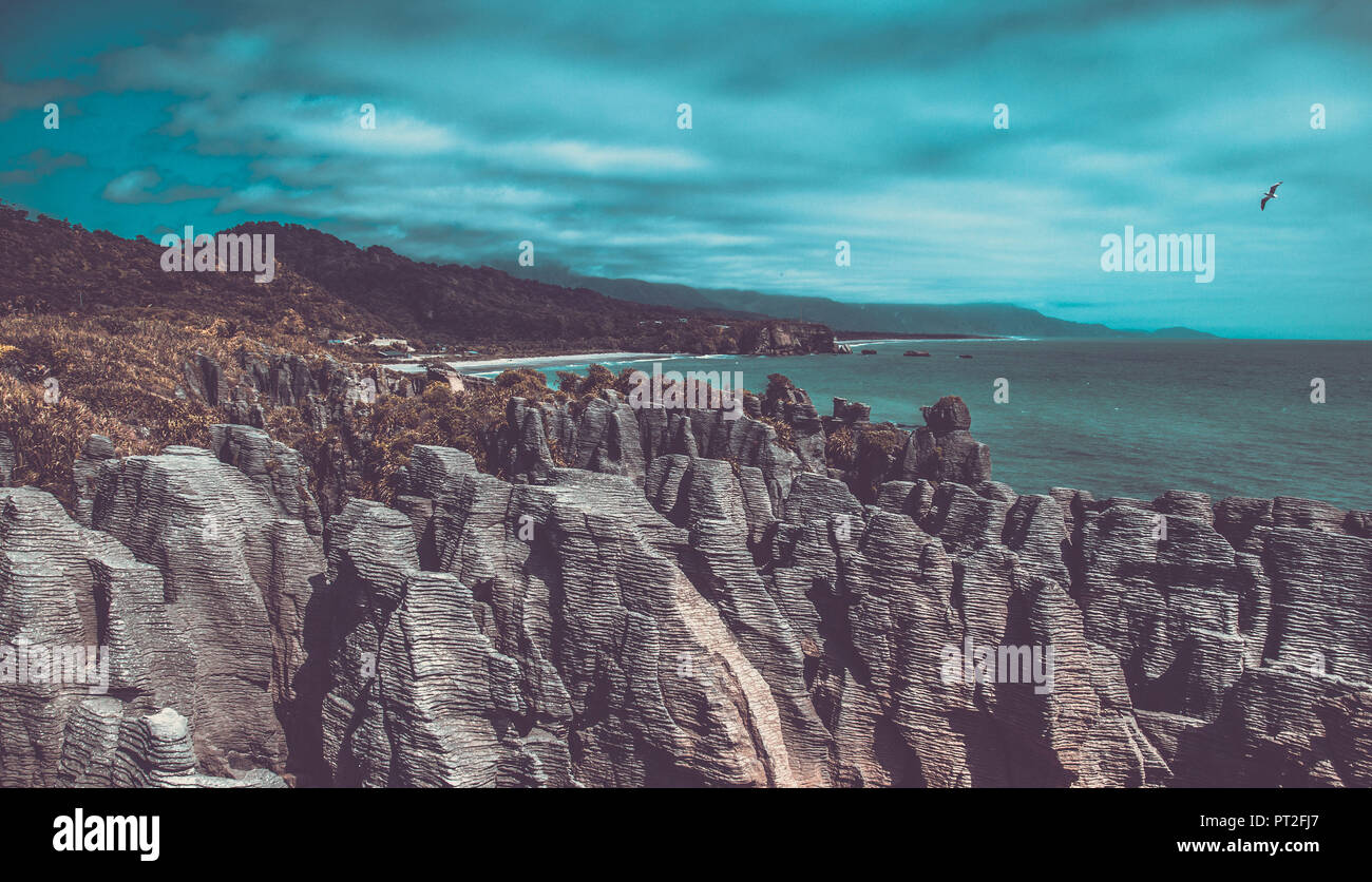 New Zealand, Paparoa National Park, Pancake Rocks, Rock Formations ...