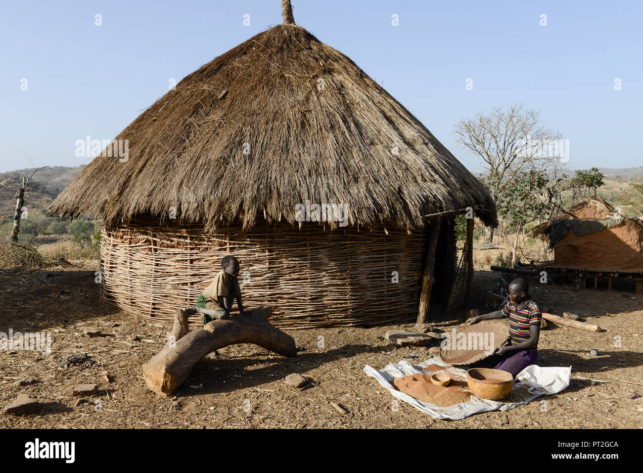 ETHIOPIA Province Benishangul-Gumuz, town Debate, Gumuz village Banush ...