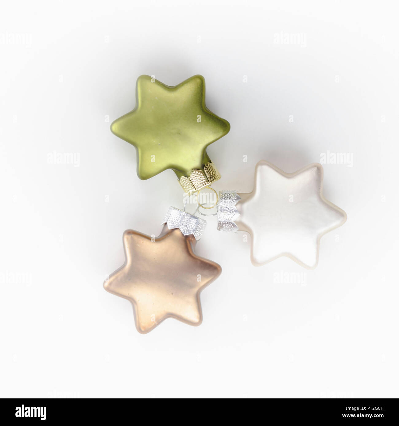 3 stars, isolated, christmas decoration Stock Photo - Alamy