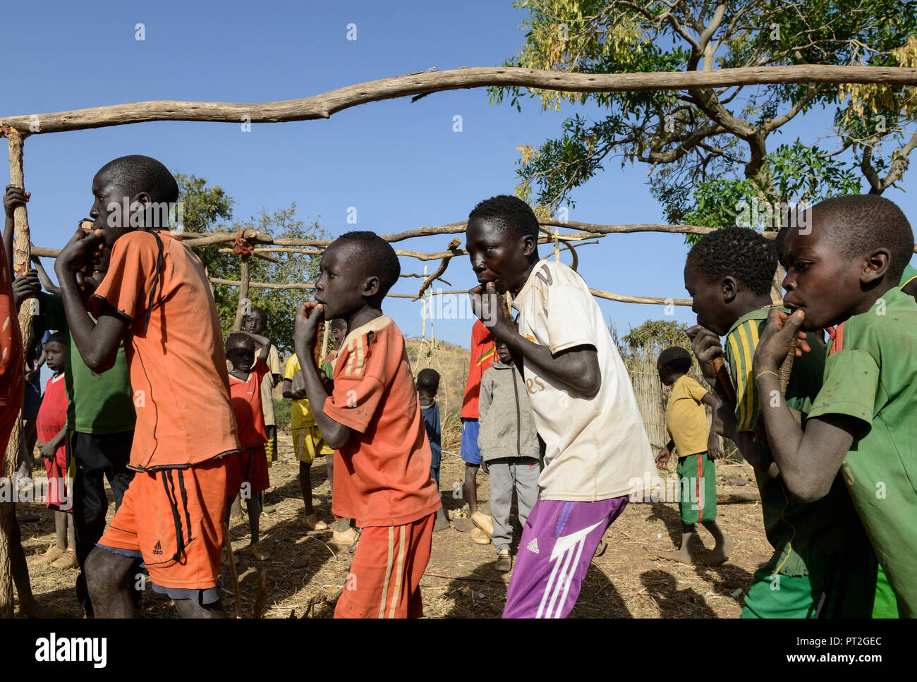 ETHIOPIA Province Benishangul-Gumuz, town Debate, Gumuz village Banush ...