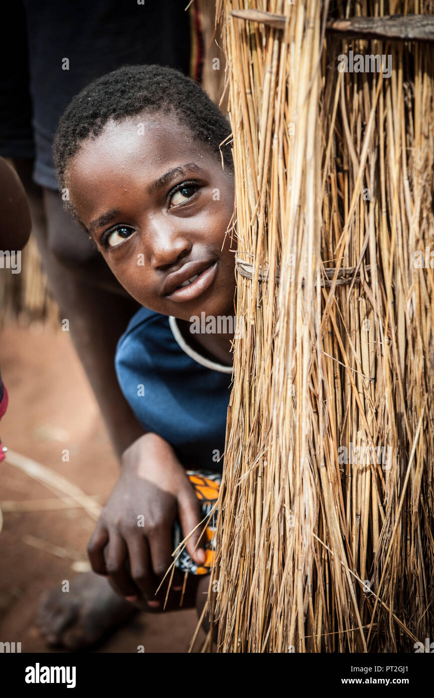 A young boy portrait in Mukuni village in Livingstone, close to ...