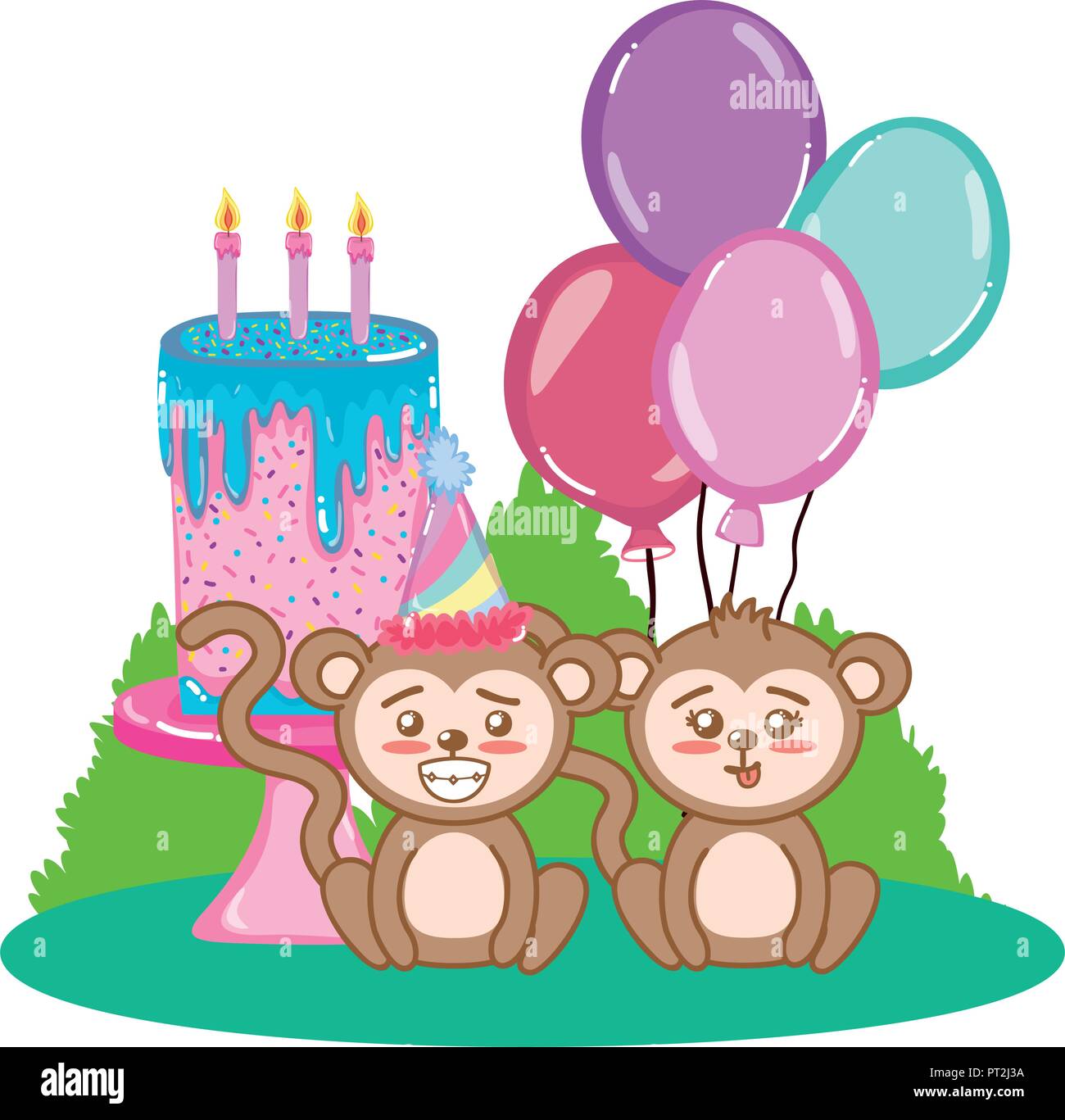 Birthday animals party Stock Vector Image & Art - Alamy