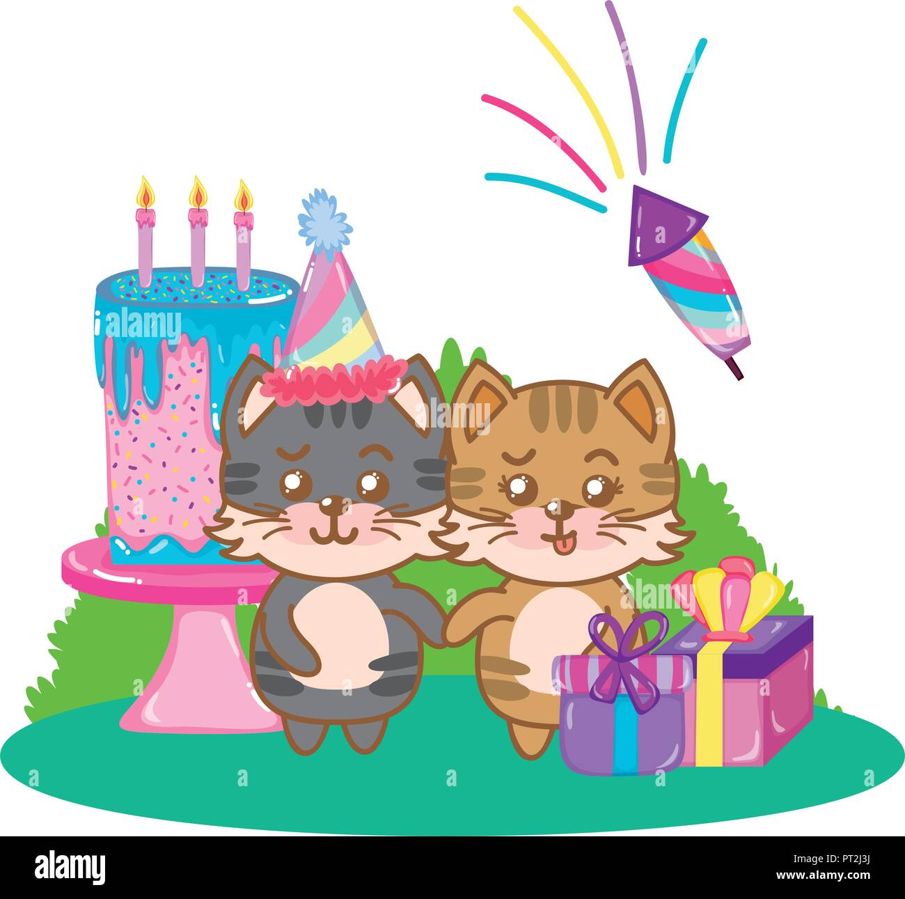 Birthday animals party Stock Vector Image & Art - Alamy