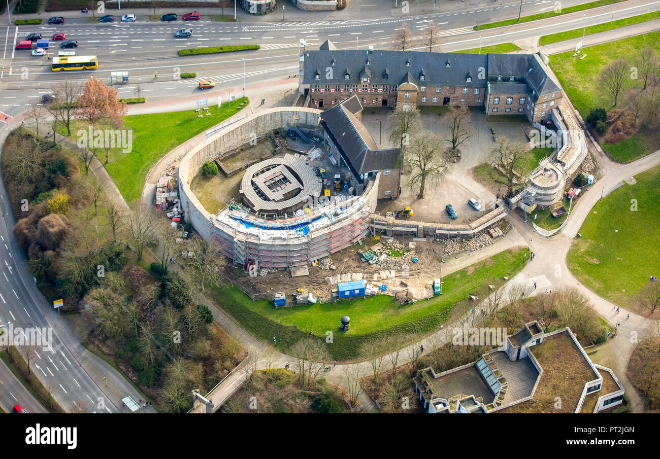 Restoration at Broich Castle, Broich Castle, Mülheim an der Ruhr, Ruhr ...