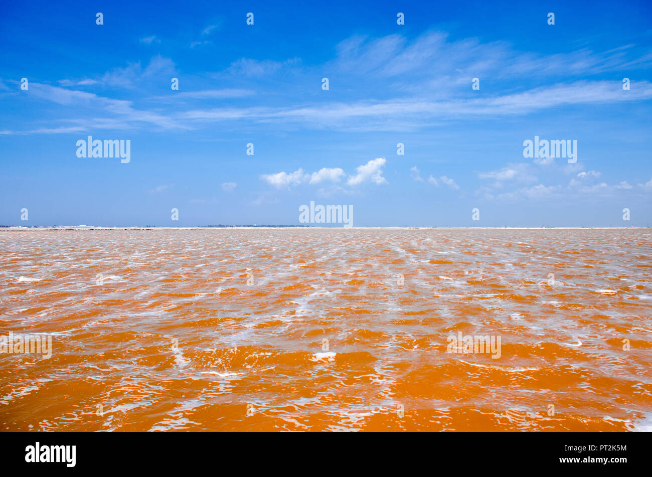 Different colors of the waters of Las Coloradas, Mexico Stock Photo - Alamy