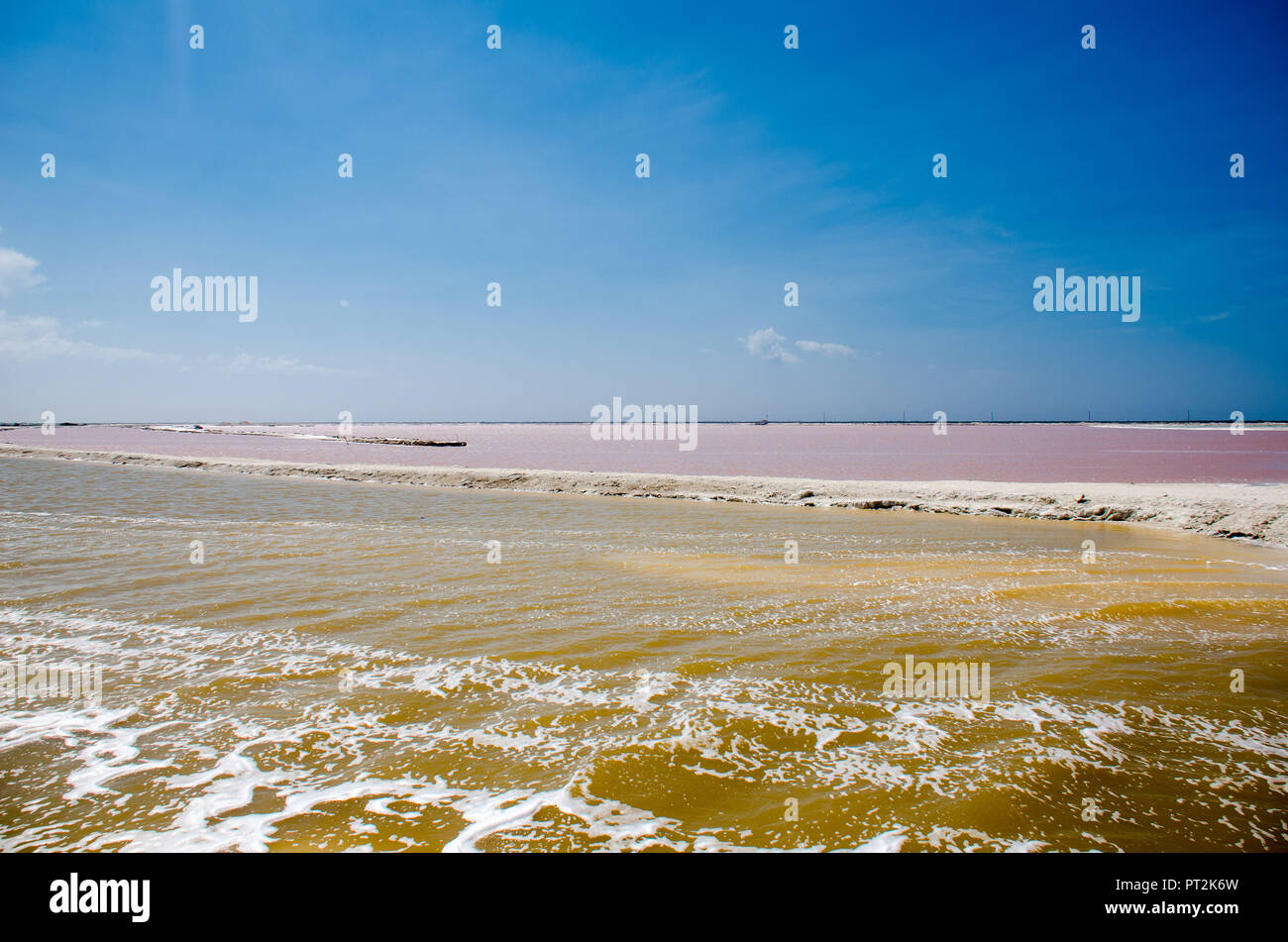 Different colors of the waters of Las Coloradas, Mexico Stock Photo - Alamy