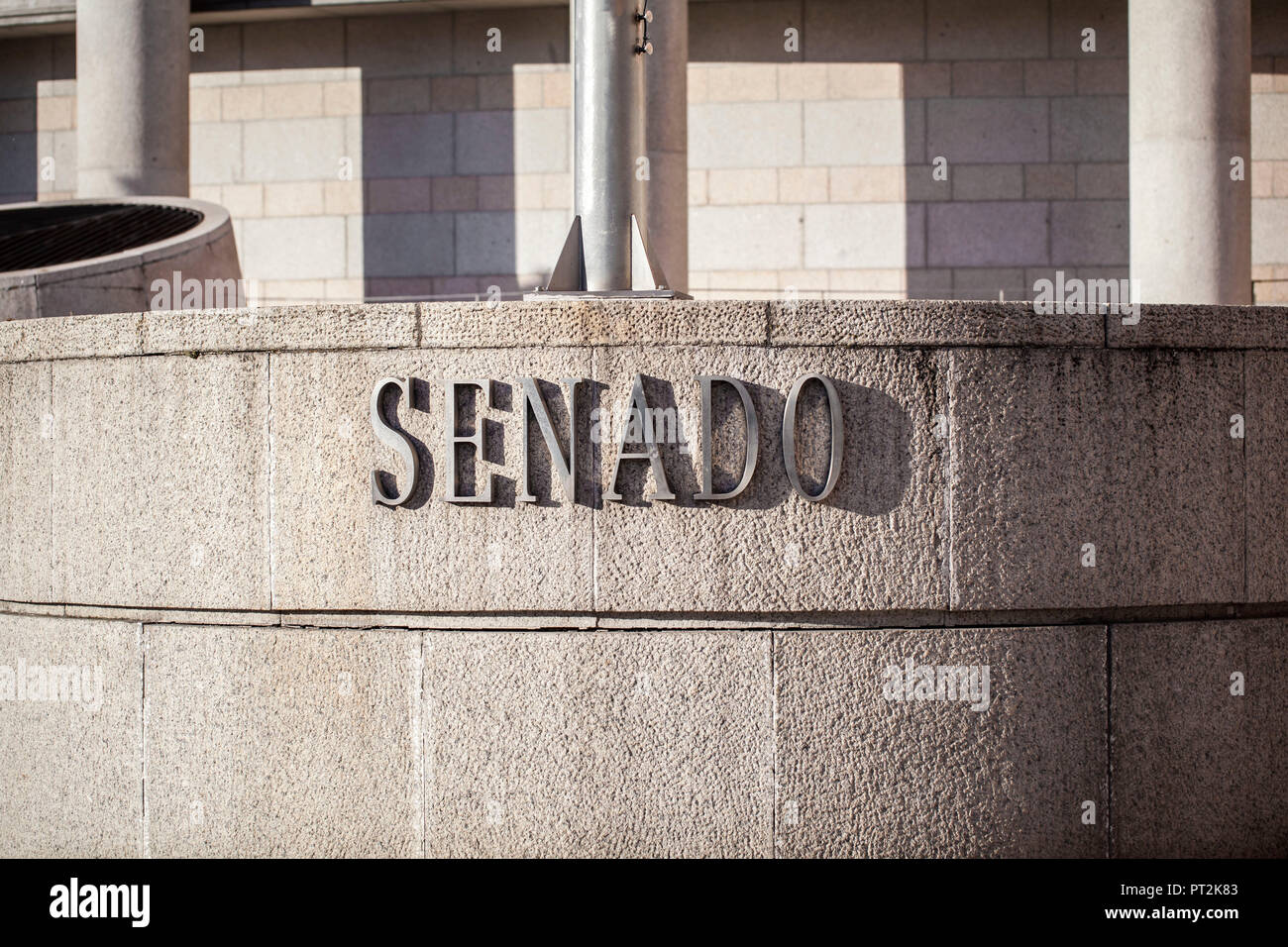 Senado, lettering of the word on stone Stock Photo - Alamy