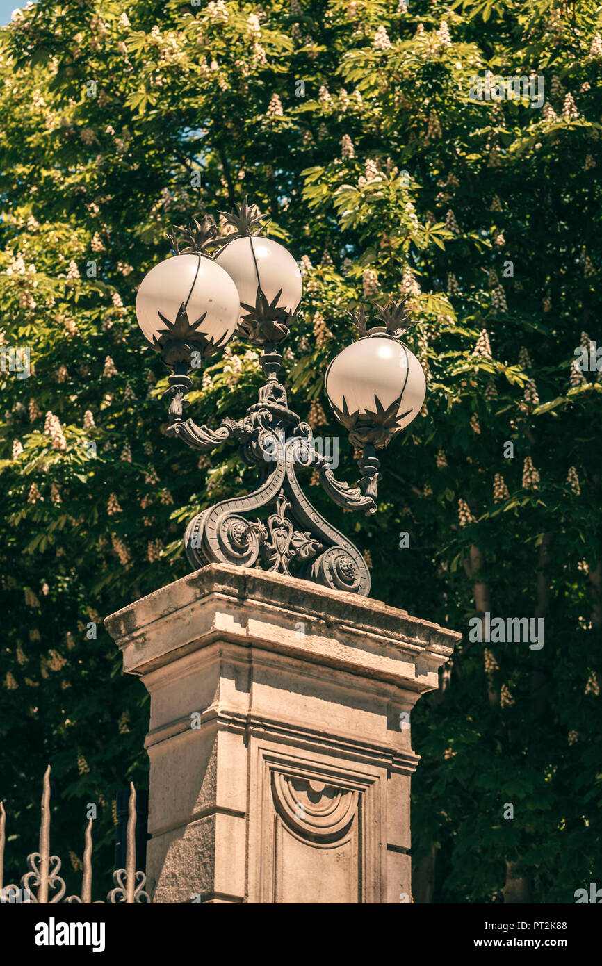 Lanterns and light during the day in Madrid, Spain, Europe Stock Photo ...