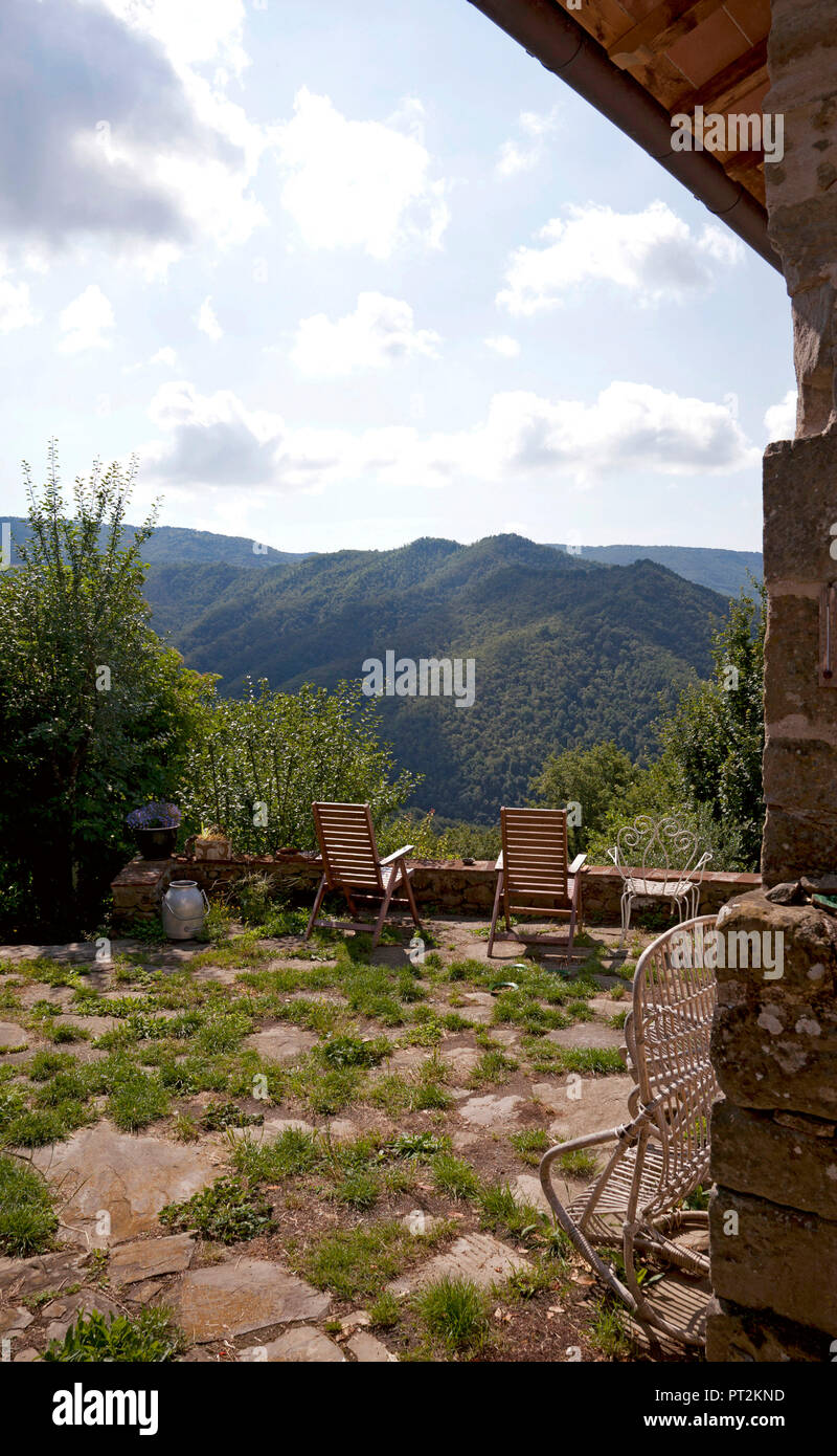 Terrace, view, Tuscany, Italy Stock Photo - Alamy