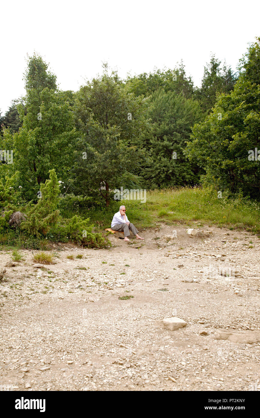 Landscape, Man, province Bologna, Italy Stock Photo - Alamy