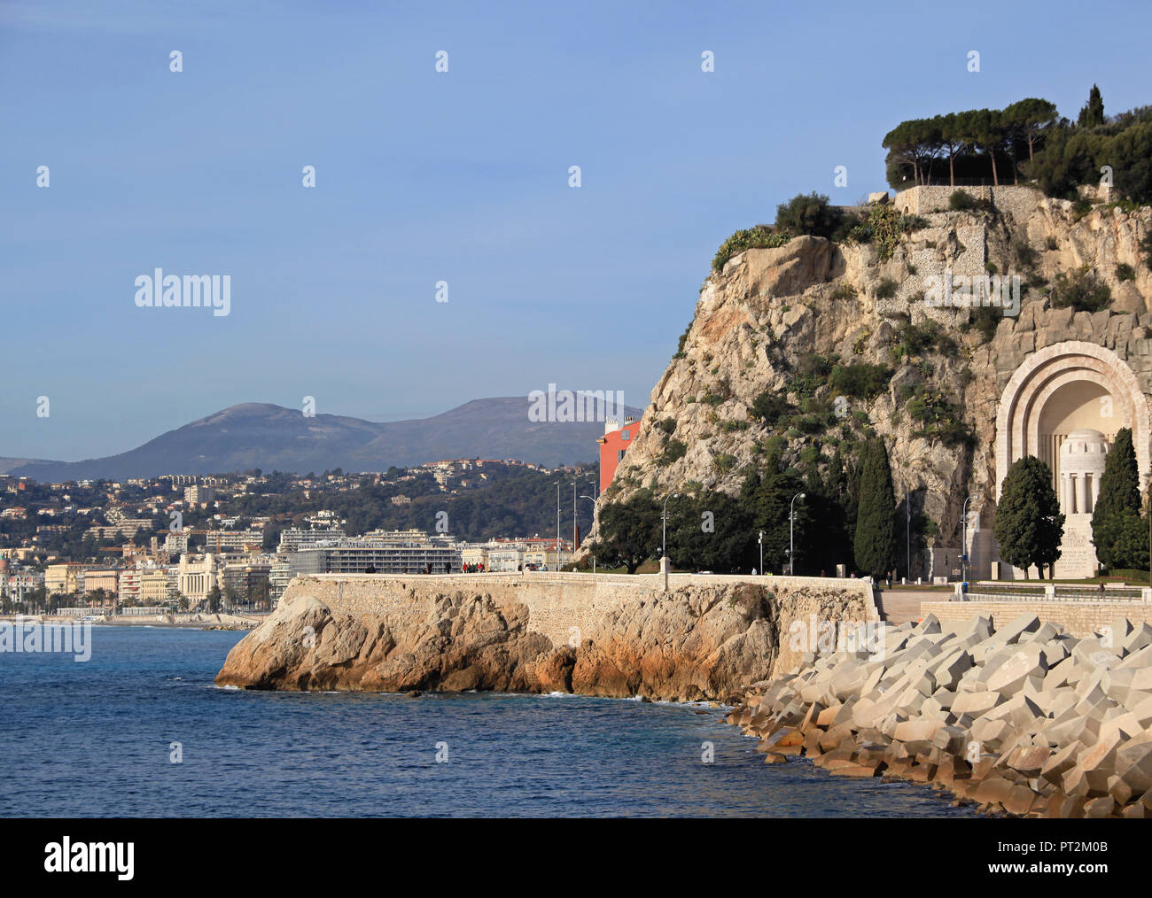 French Riviera Mediterranean Sea Coast in Nice France Stock Photo - Alamy