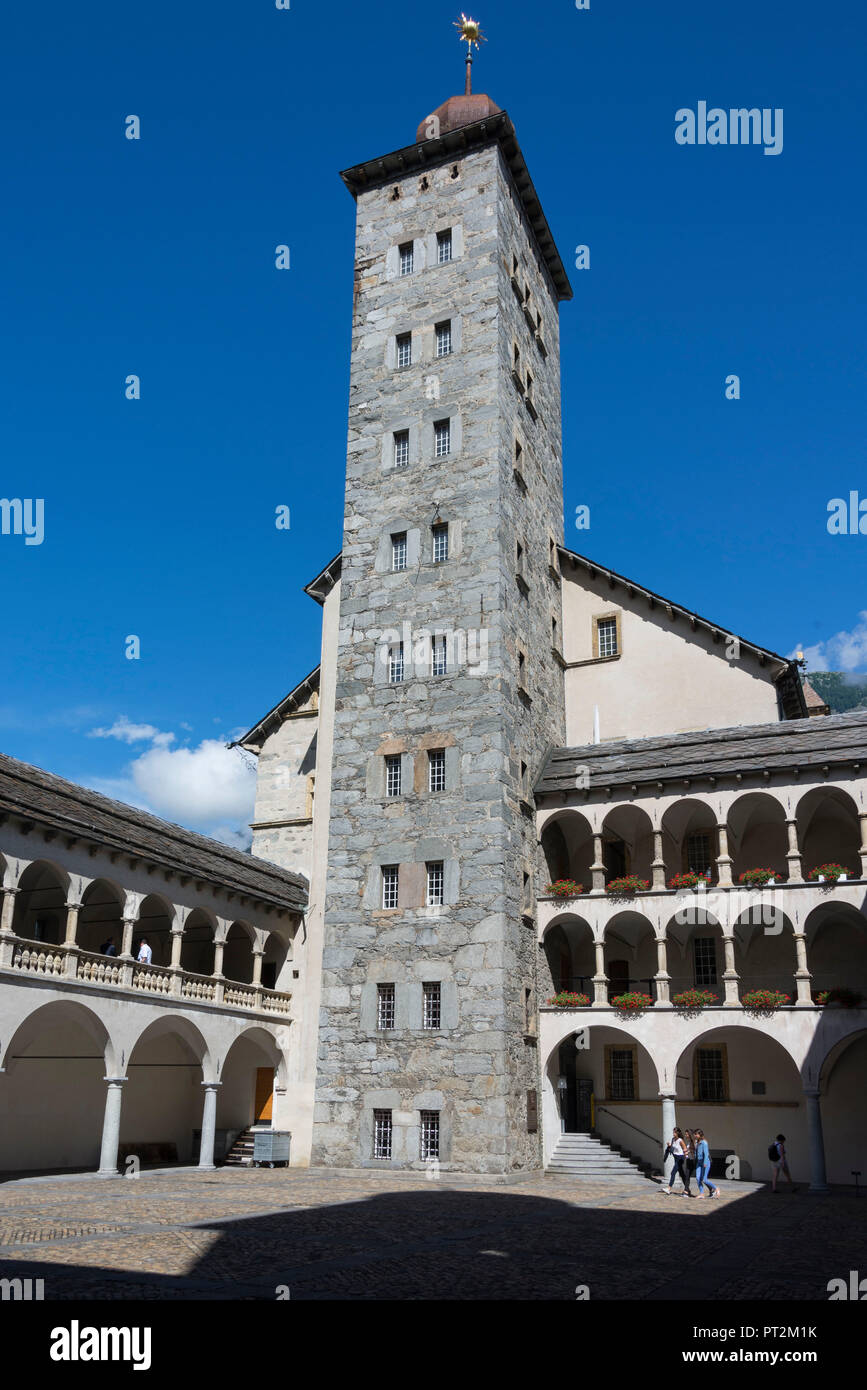 Switzerland, canton Valais, district Brig, Brig-Glis, Stockalper palace ...