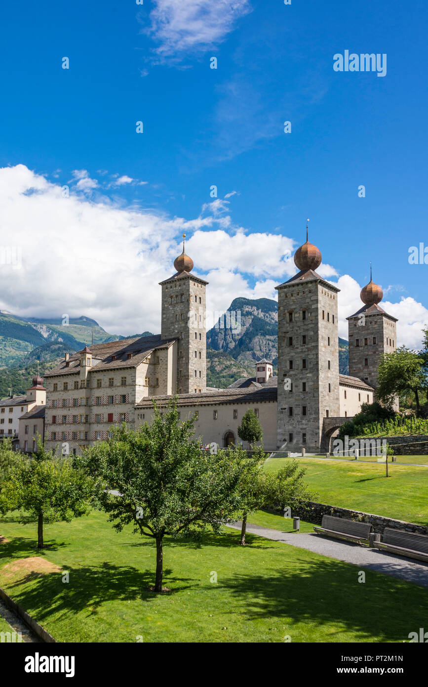 Switzerland, canton Valais, district Brig, Brig-Glis, Stockalper palace ...