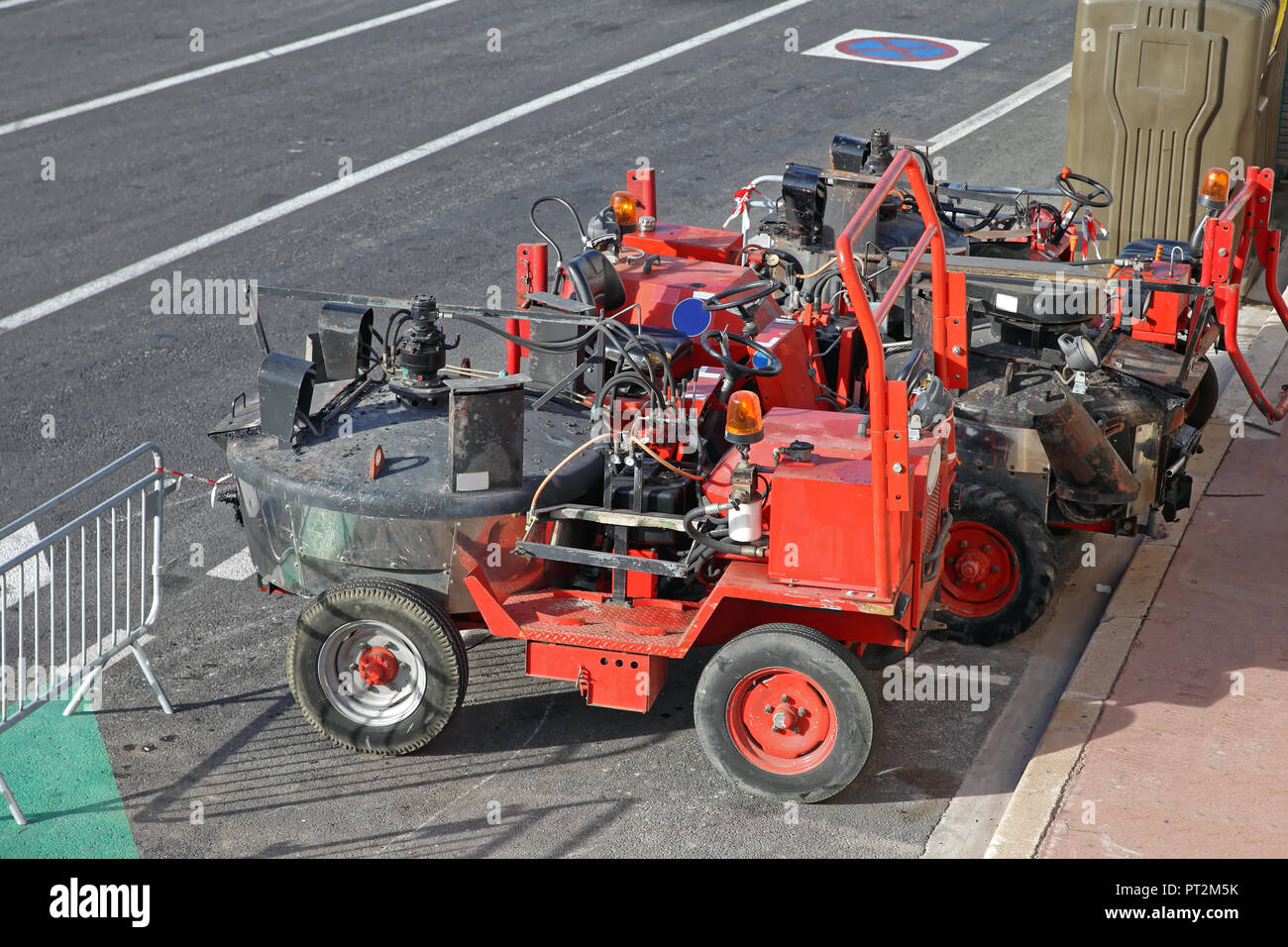 Road and Street Pavement Lines Marking Machines Stock Photo - Alamy