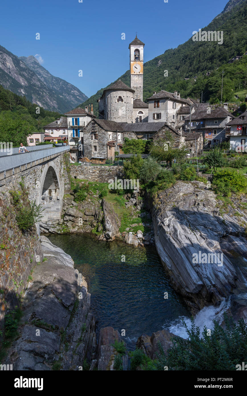 Switzerland Stone Bridge Lavertezzo High Resolution Stock Photography ...