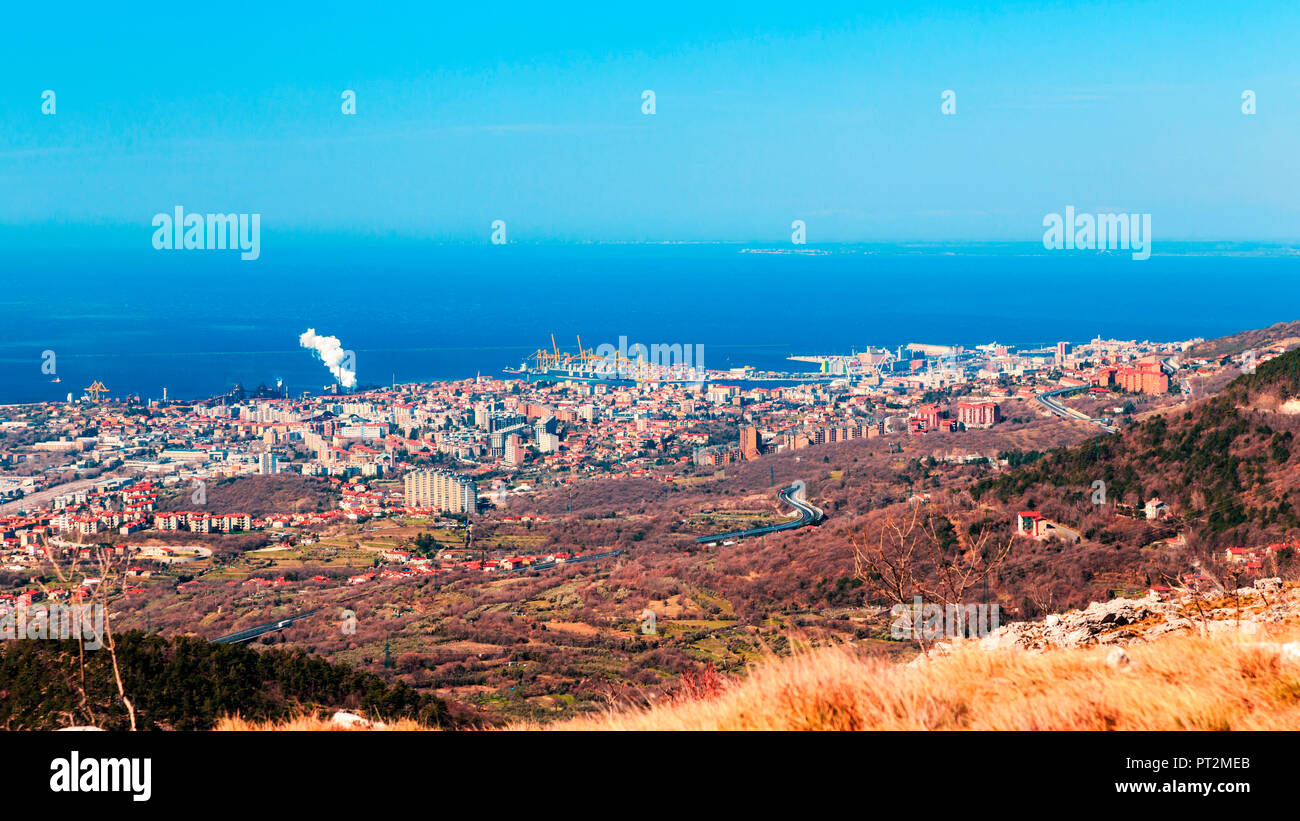 The city of Trieste from the Val Rosandra, Friuli Venezia-Giulia, Italy ...