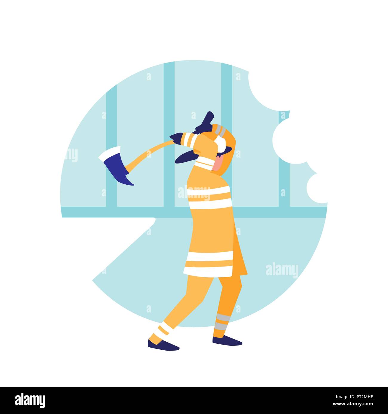 firefighter with ax avatar character vector illustration design Stock ...