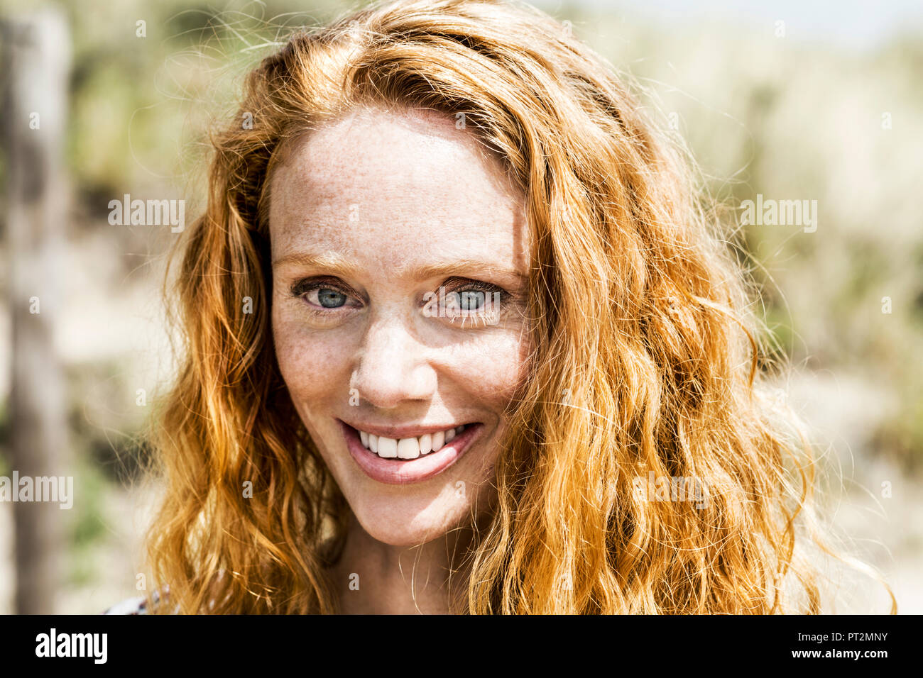 Redheaded woman with freckles hi-res stock photography and images - Alamy