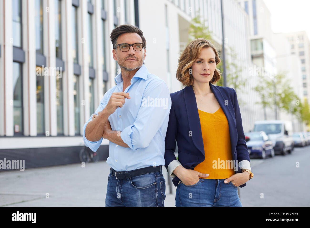 Portrait of two business people Stock Photo - Alamy